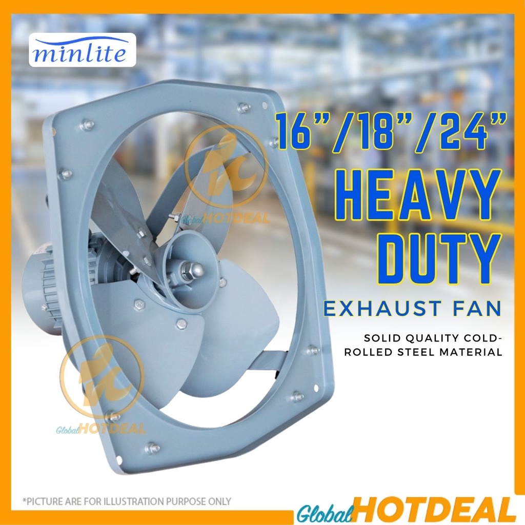 MINLITE HEAVY DUTY High Power Industrial Exhaust Fan Ventilation Fan ...