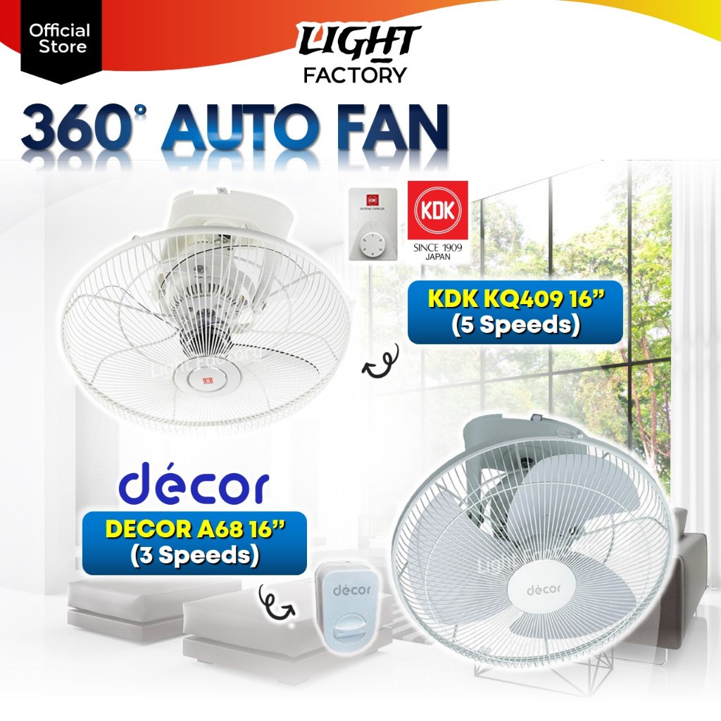 🔥SIRIM🔥KDK KQ409 Regulator Auto Fan KQ-409 16" 5 Speed / DECOR A68 16 ...