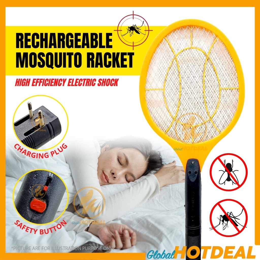 Global Pro Super Powerful Rechargeable Mosquito Racket Insect Killer ...