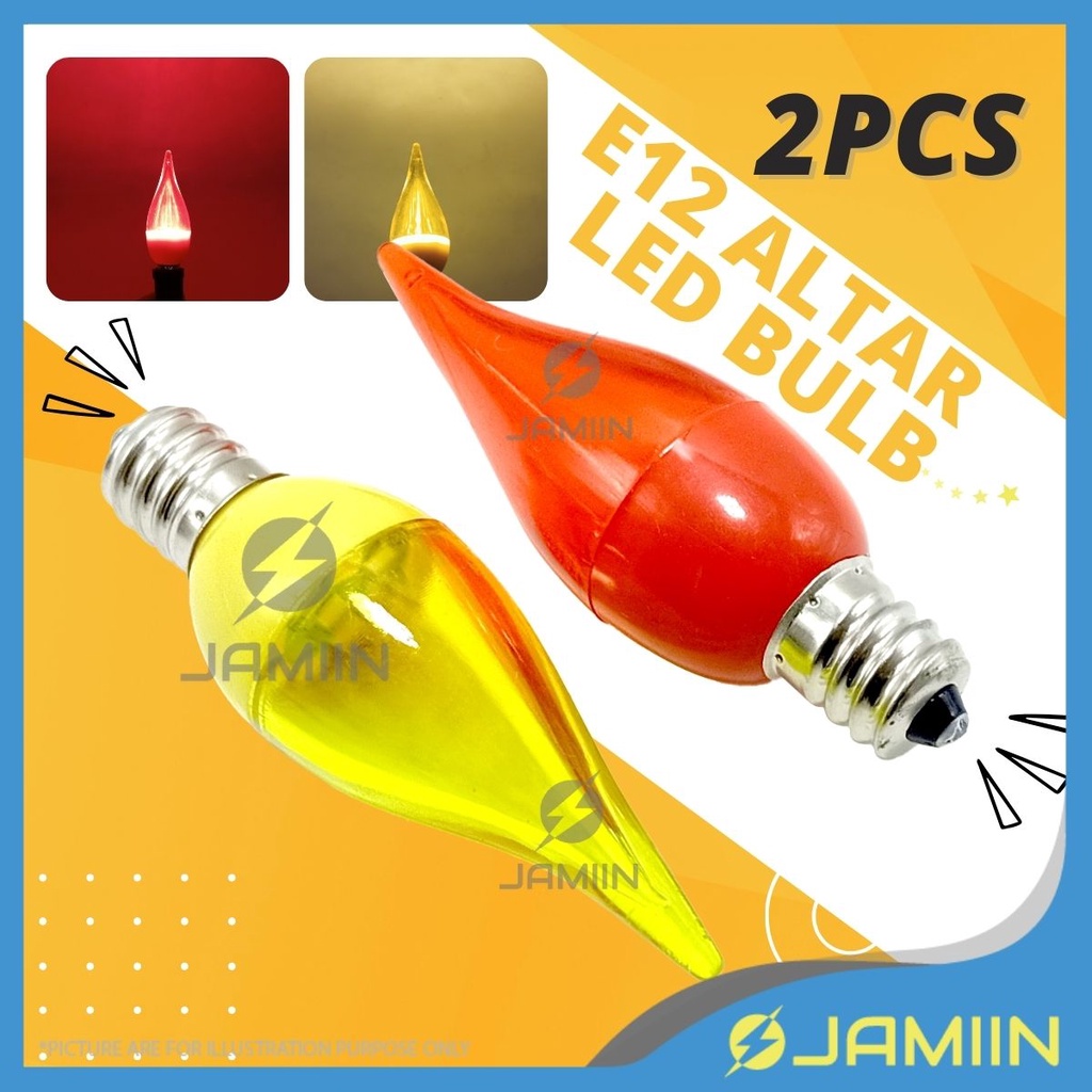 2PCS 0.5W Chili Bulb E12 Altar Lamp Candle Bulb Red Color Bulb Lotus ...