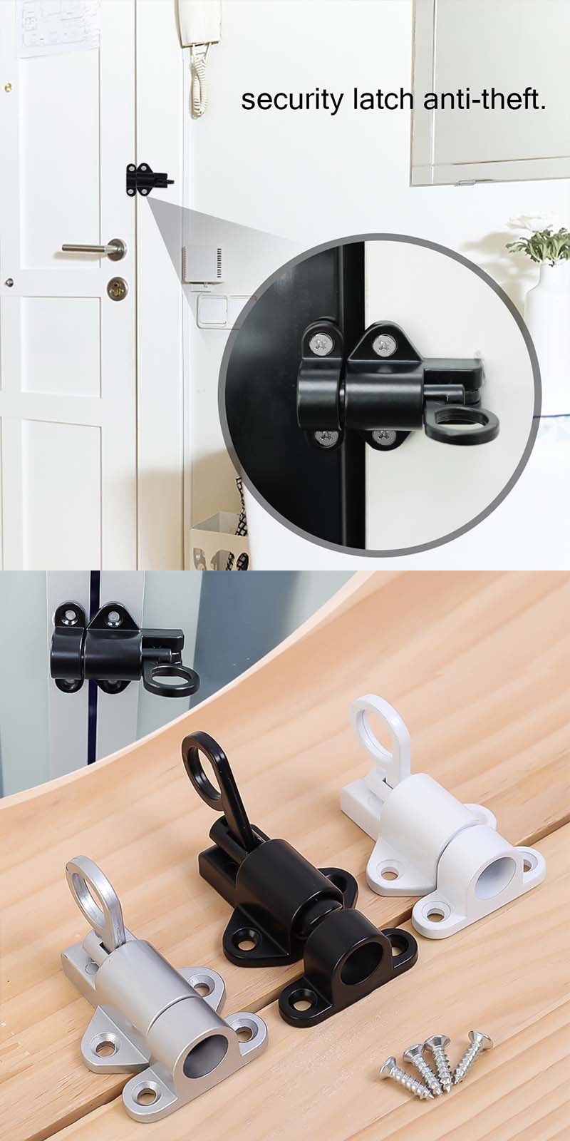 Heavy Duty Rotate Sliding Latch With Screws - Thickened Zinc Alloy ...