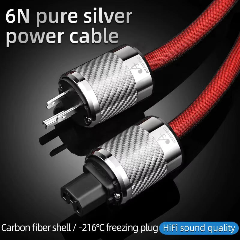 HiFi Power Cable Hi-end Audiophile Pure Silver AC Power Cord Cable for ...