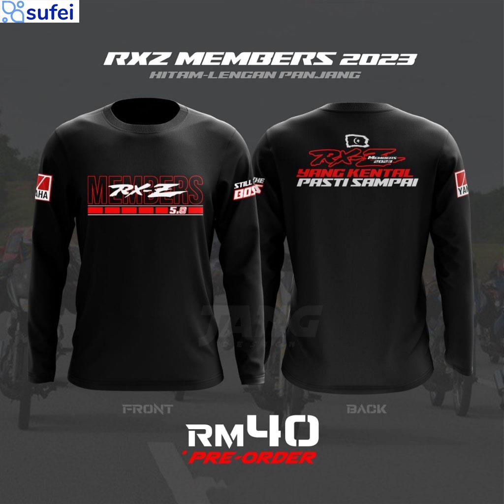 sufei BAJU RXZ MEMBERS 2023 ROUNDNECK COOL FIT SILKSCREEN HITAM LENGAN ...