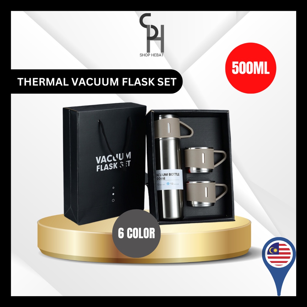 HEBAT👍 500ML Thermal Flask Bottle 304 Stainless Steel Gift Box Set ...