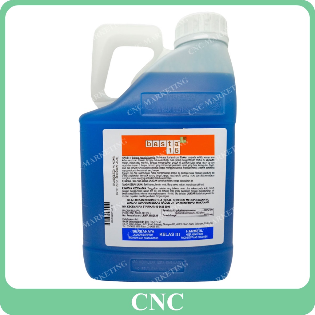 5L Basta 15 Bayer BASF Glufosinate Ammonium 13.5% Herbicide Racun ...