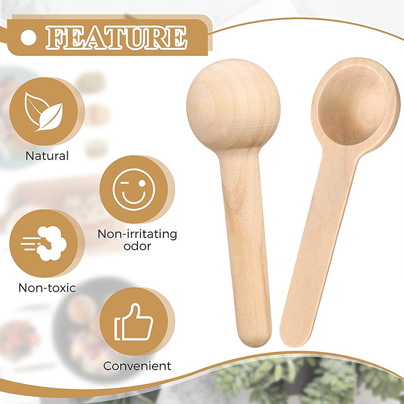 5pcs/set Mini Wooden Spoon Coffee Powder Honey Scoop Seasoning Salt ...