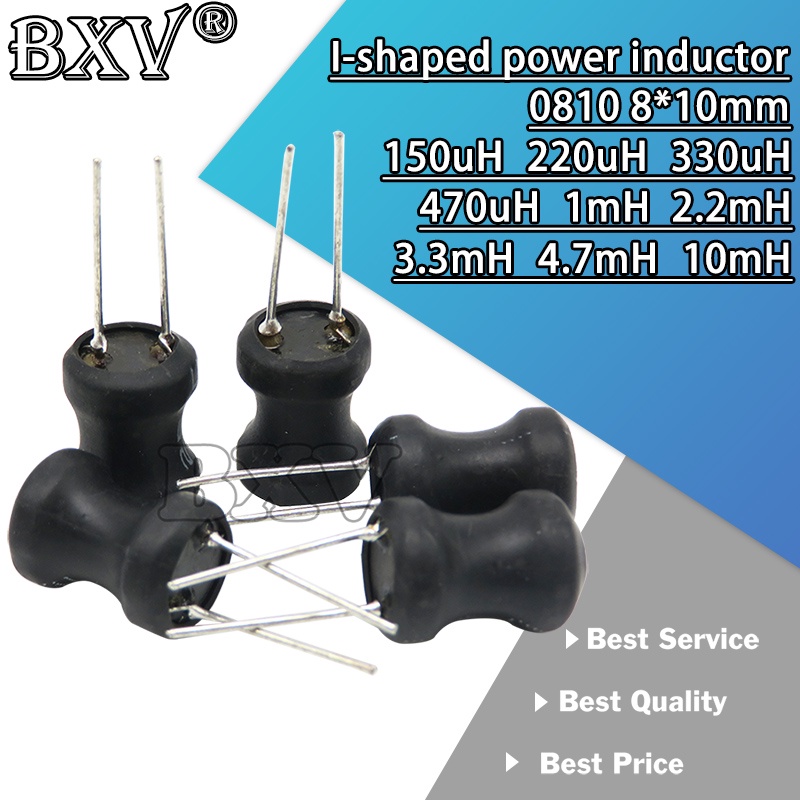 10PCS New 0810 8*10mm I-shape Power Inductor Inductance Copper Coil 1MH ...