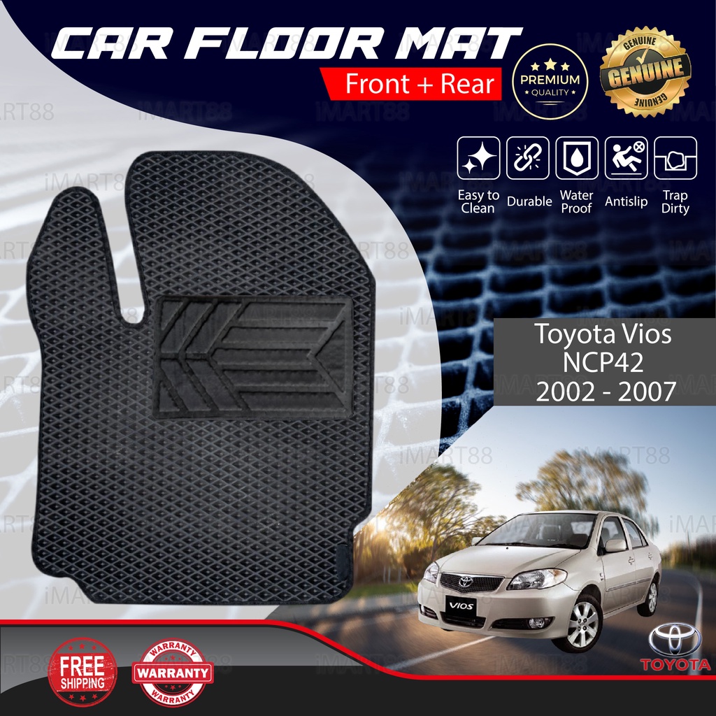 Toyota Vios NCP42 2002 - 2007 Car Floor Mat Red Black Carpet Front Rear ...