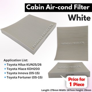 Toyota Hilux KUN25, 26 Innova Hiace Vigo Curve Cabin Aircon Filter ...