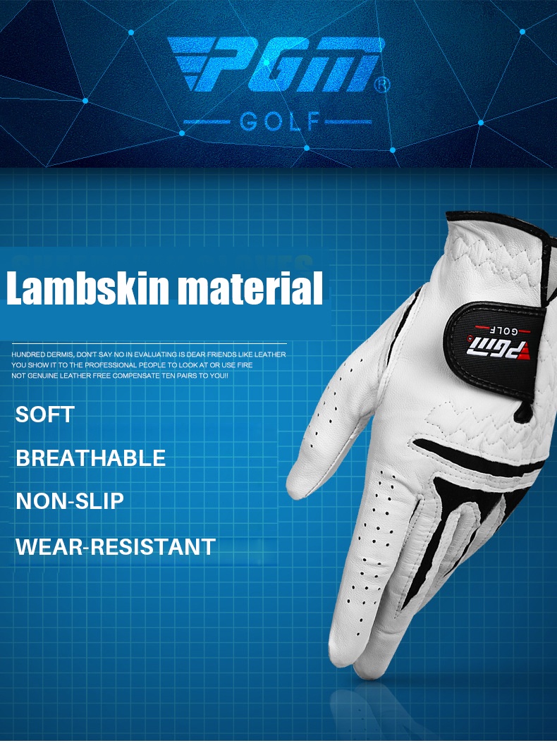 PGM Golf Premium Leather glove comfortable white left right hand men glove with fingertip ...