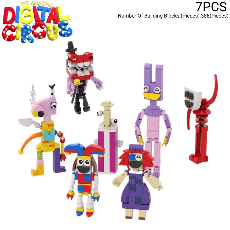 7pcs The Amazing Digital Circus Bricks Model Figure Clown Pomni Cartoon ...
