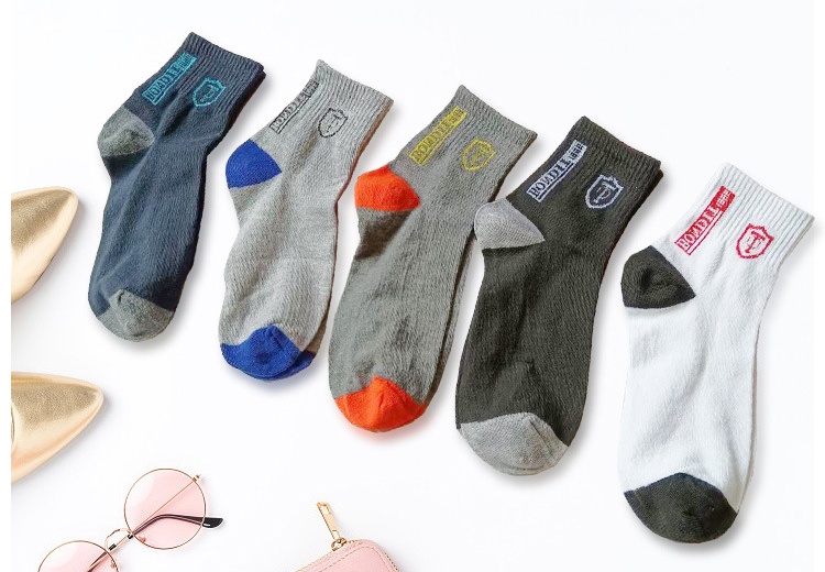 Men Casual Daily Mid-Tube Socks Printed Shield Pattern Socks | Shopee Malaysia