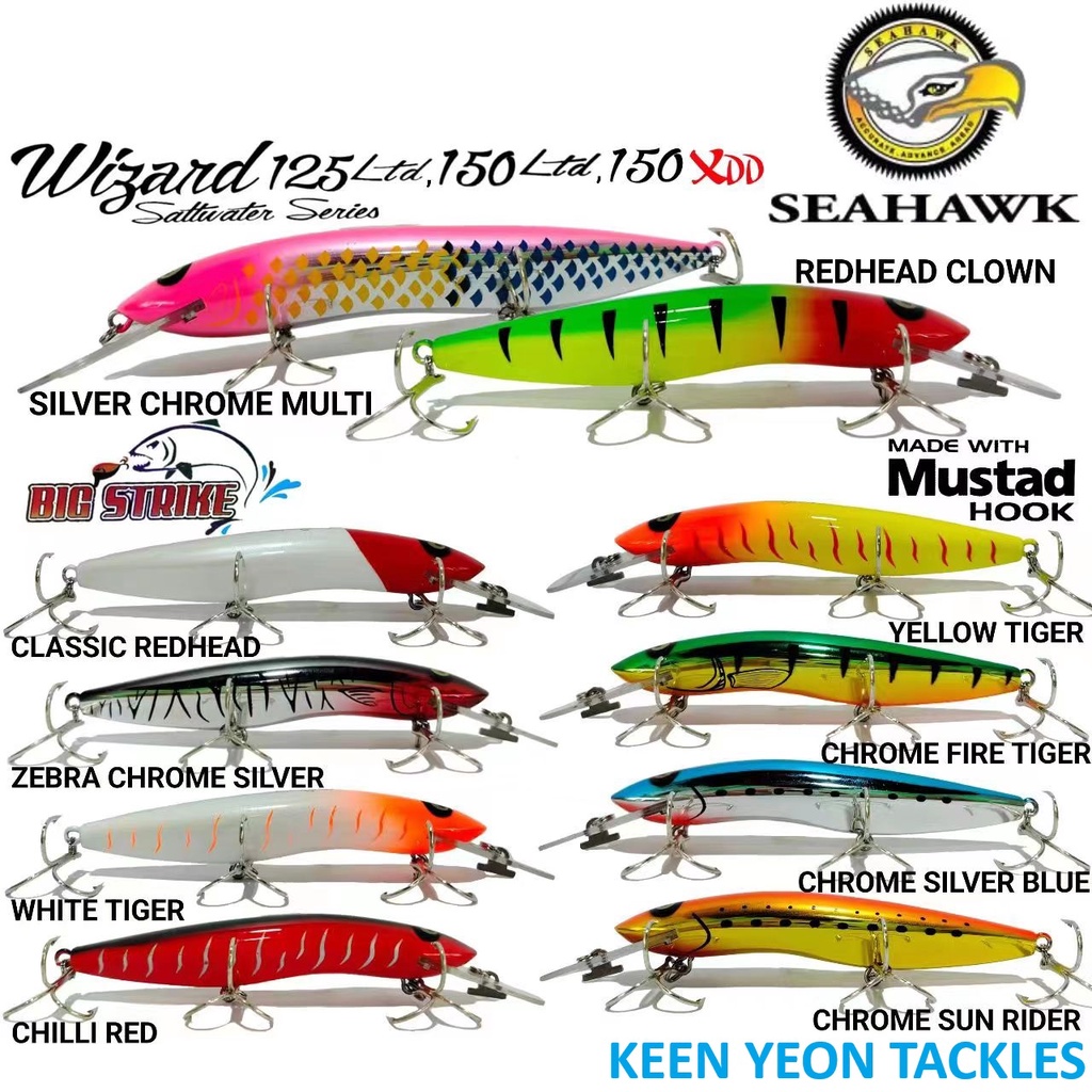 SEAHAWK BIG STRIKE WIZARD 125/150 LTD/ 150XDD LURES ( SALTWATER ...