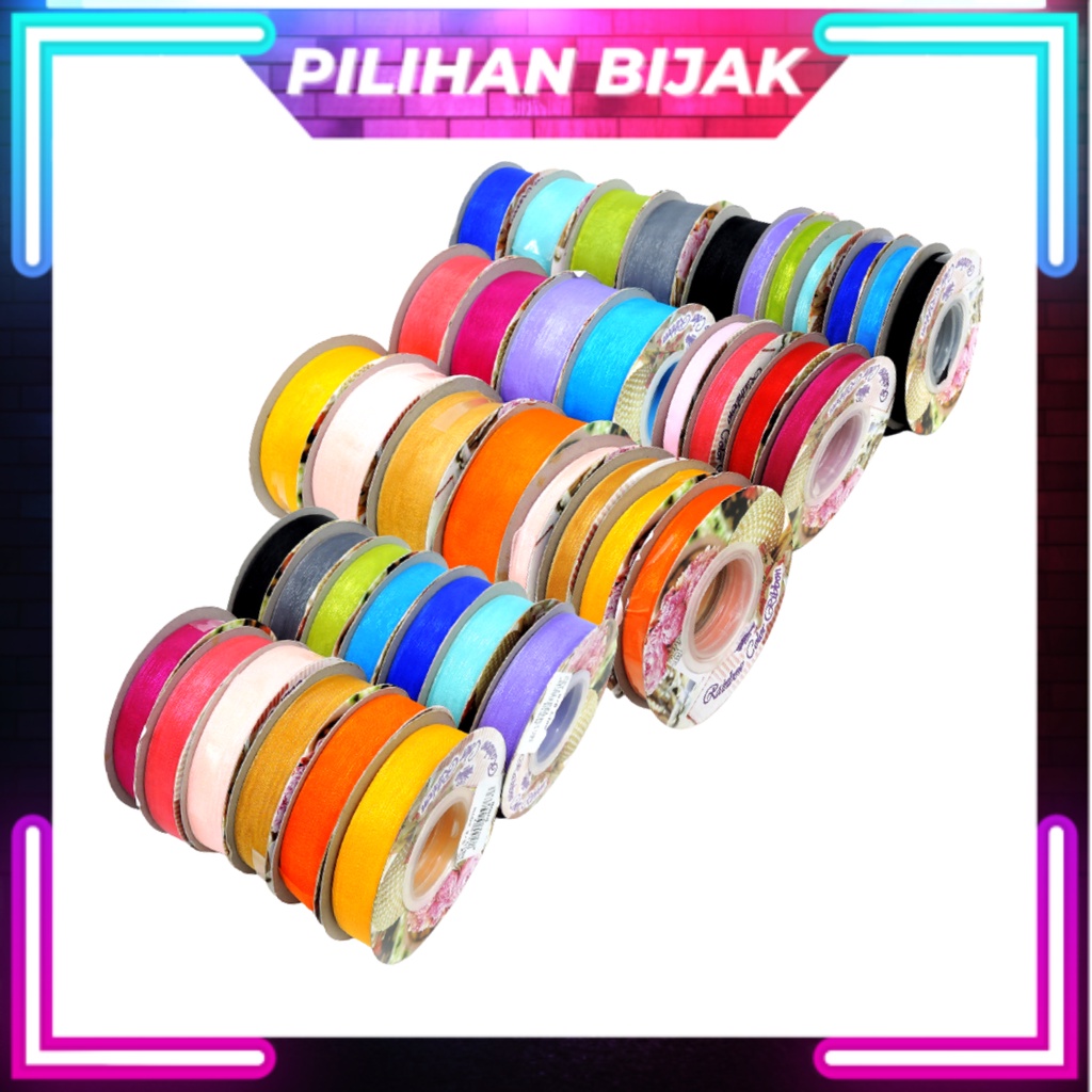25yard Roll Organza Ribbon Gift Wrapping Ribbon Hiasan Reben Pita Reben ...