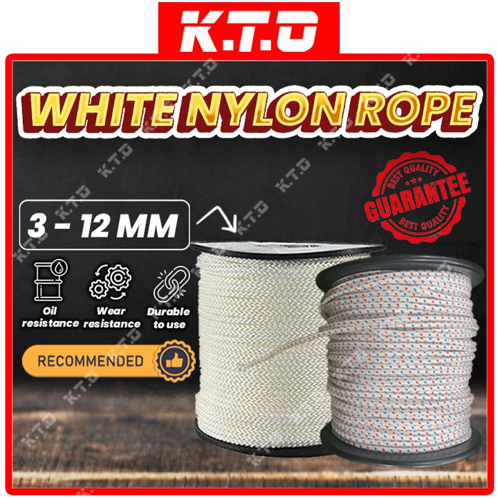3mm - 12mm White Braided Nylon Rope Roll Polypropylene Engine Starter ...
