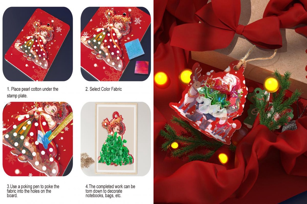{BIG} Christmas Poking Toy Diy Poking Drawing Dress Up Boards Christmas ...