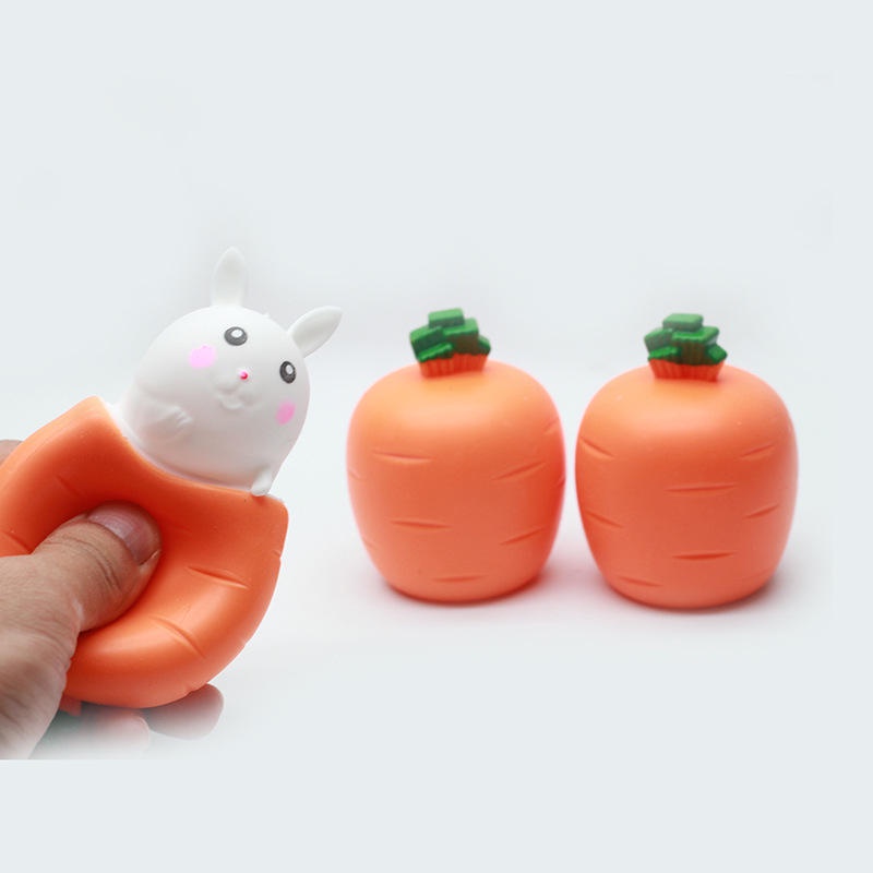Carrot Rabbit Fidget Toys Pop Up Squishy Rabbit in Carrot Stress Relief ...