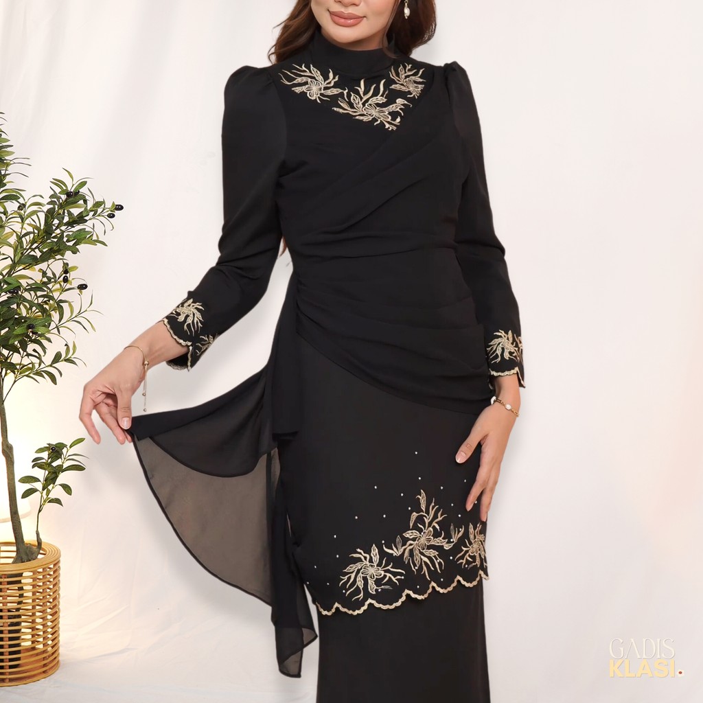 DAYANG KURUNG by Gadis Klasi • Baju Kurung Crepe Viscose Chiffon Sulam ...