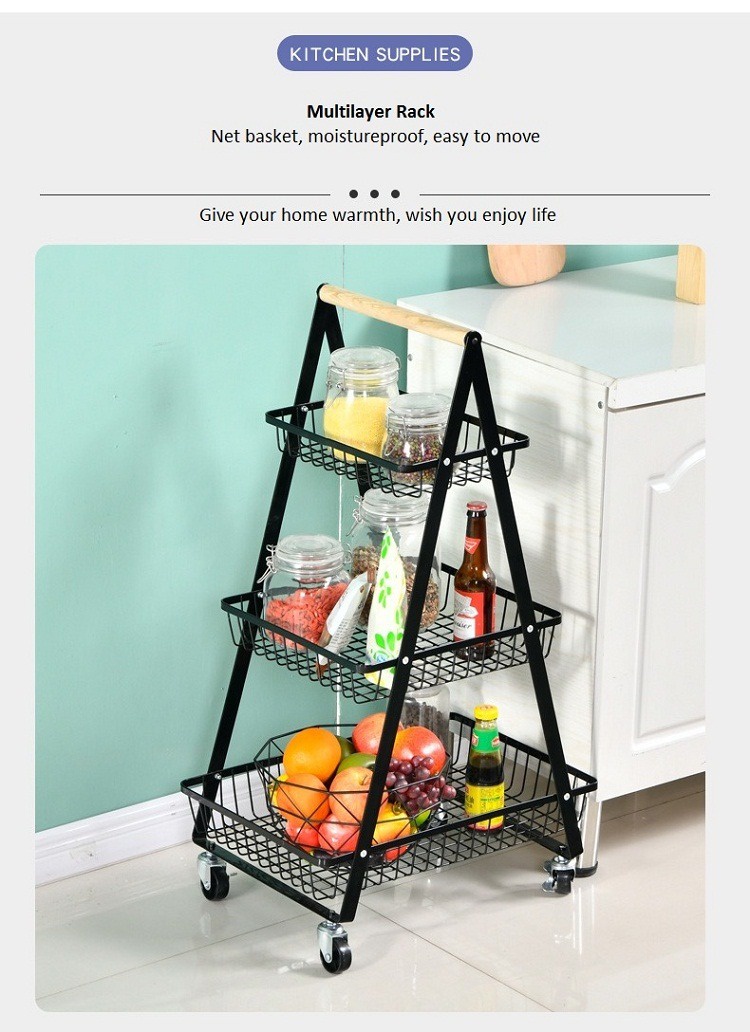 Romantika 3 TIER BASKET RACK basket wheel Multi-purpose Foldable ...