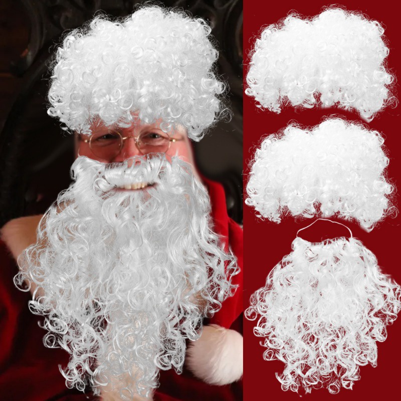 [ Featured ] Funny Santa Claus Beard Hat / Santa Claus Beard Wig Set ...