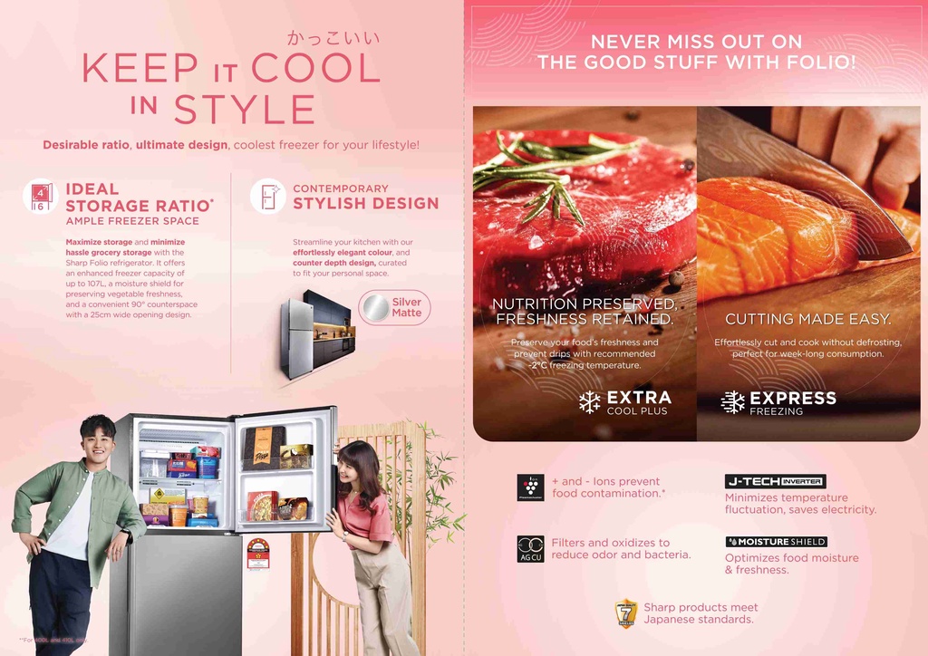 Sharp 280L Two Door Refrigerator (Inverter) SJ2822MSS | Shopee Malaysia