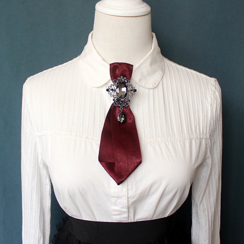 【48 Styles Women Red Bow Ties】Bowknot Rhinestone Neck Tie with Pins or ...