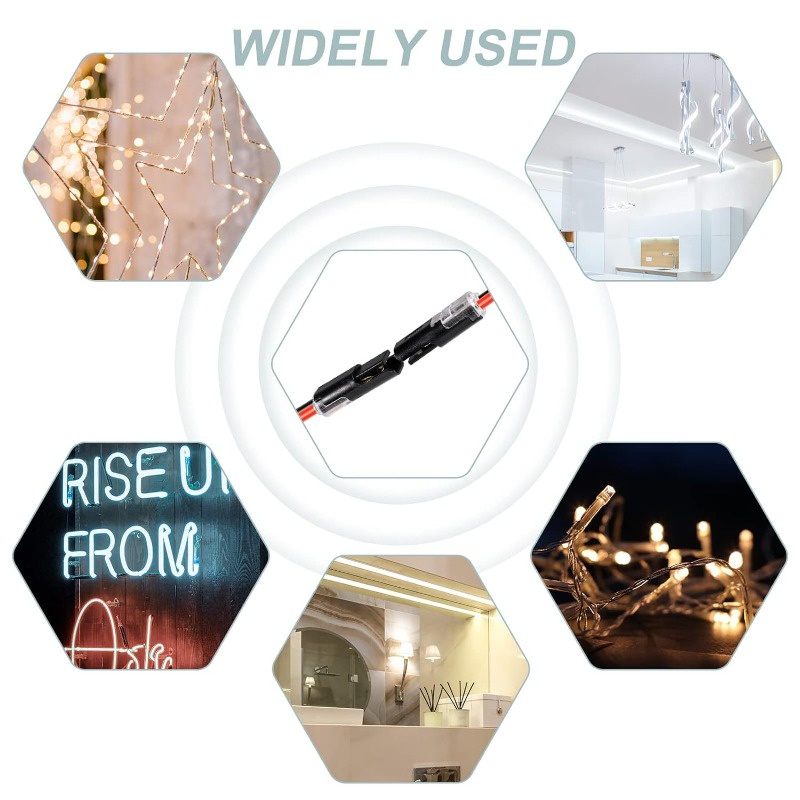 5Pcs Double-Wire Plug-In Connector / 2- Pin Pluggable Led Wire ...