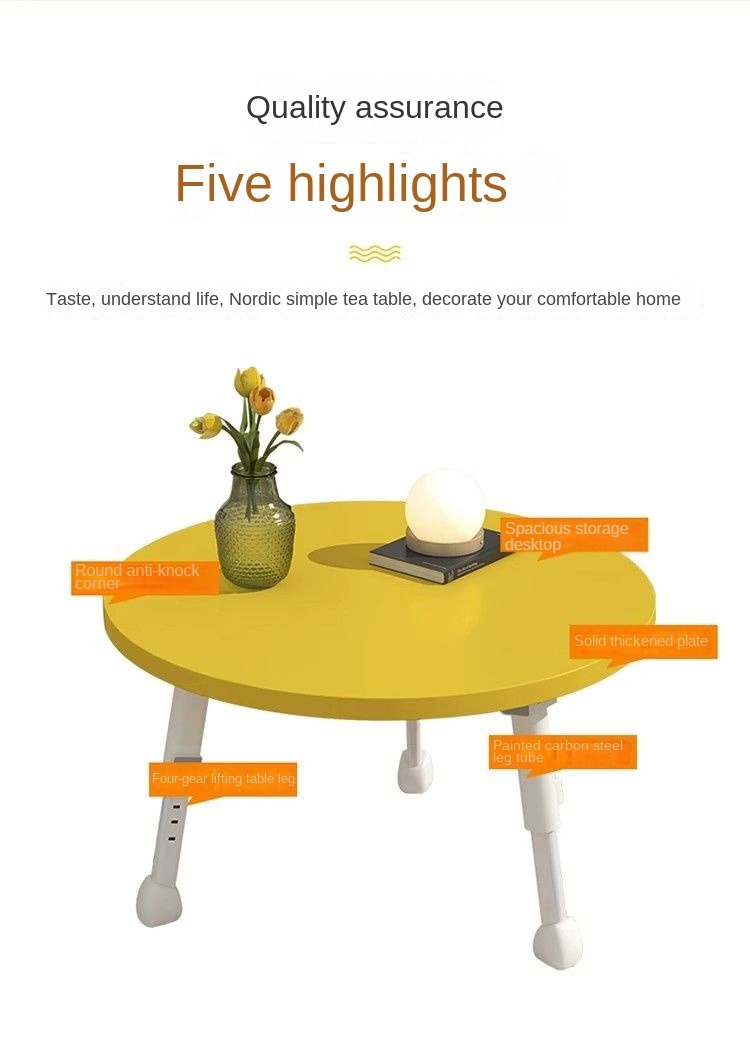 [Adjustable] Coffee Table Small round Table Subnet Red Bedside Table ...