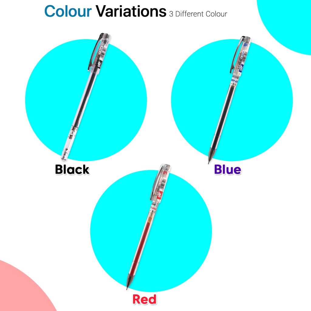 Test Good Pen Needle Tip Fineliner Gel Pen 0.5mm Black Blue Red G-2501 ...