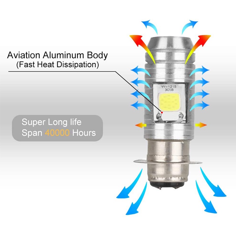 900 Lumens White Light P15D COB 12W Led Bulb for Motorcycle Headlight ...