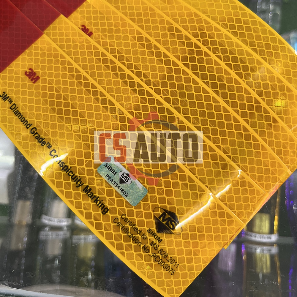 1pc 3M Original Sticker Merah Kuning Sekeping Pantulan Cahaya ...