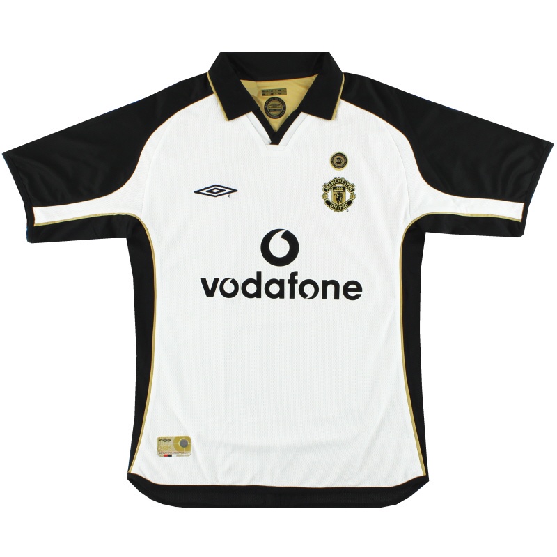 Manchester United Centenary Retro Collar Jersey Away 2001-02 Vodafone ...