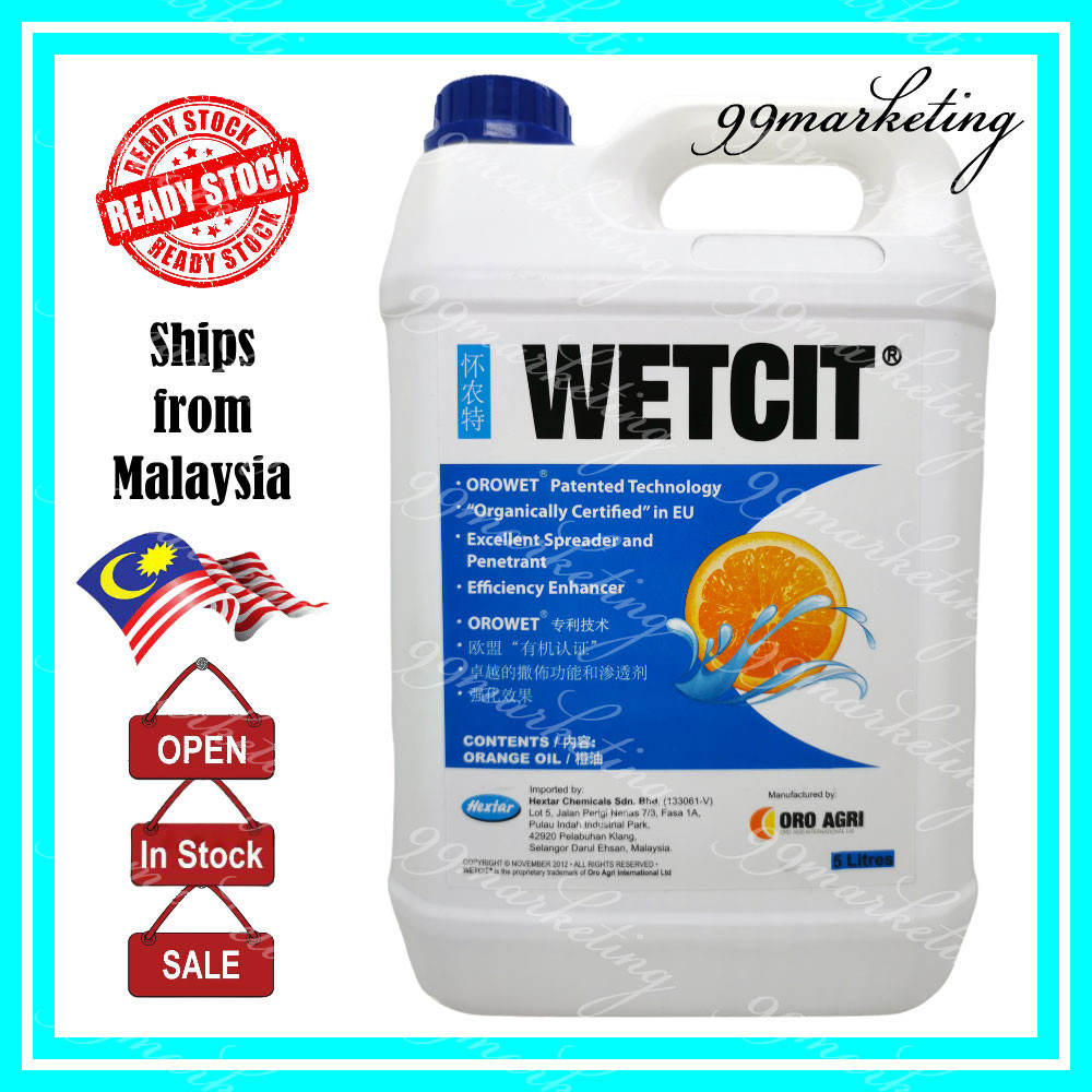 Hextar Wetcit 5L Orange Oil Adjuvant Spreader Penetrant Gam Pelekat ...