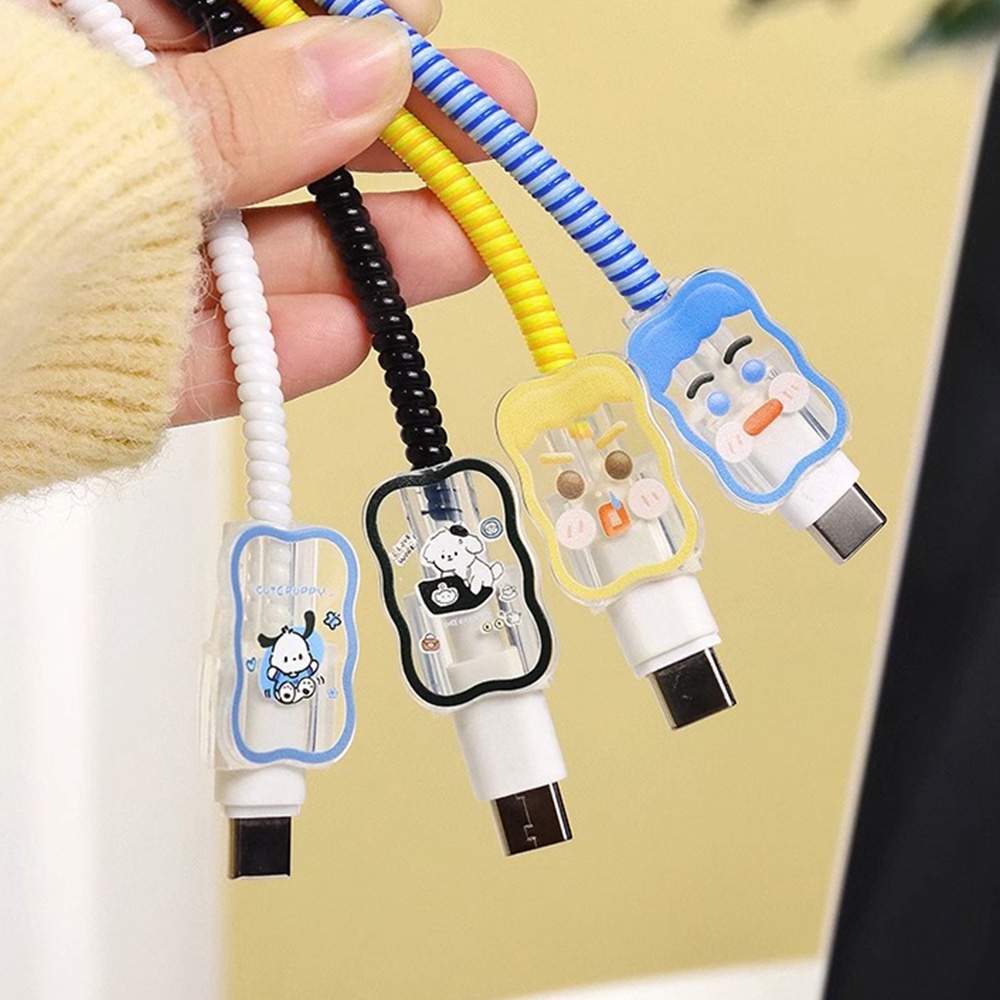 Cartoon Pink Love Multicolor Charging Head Protective Cover for Apple ...