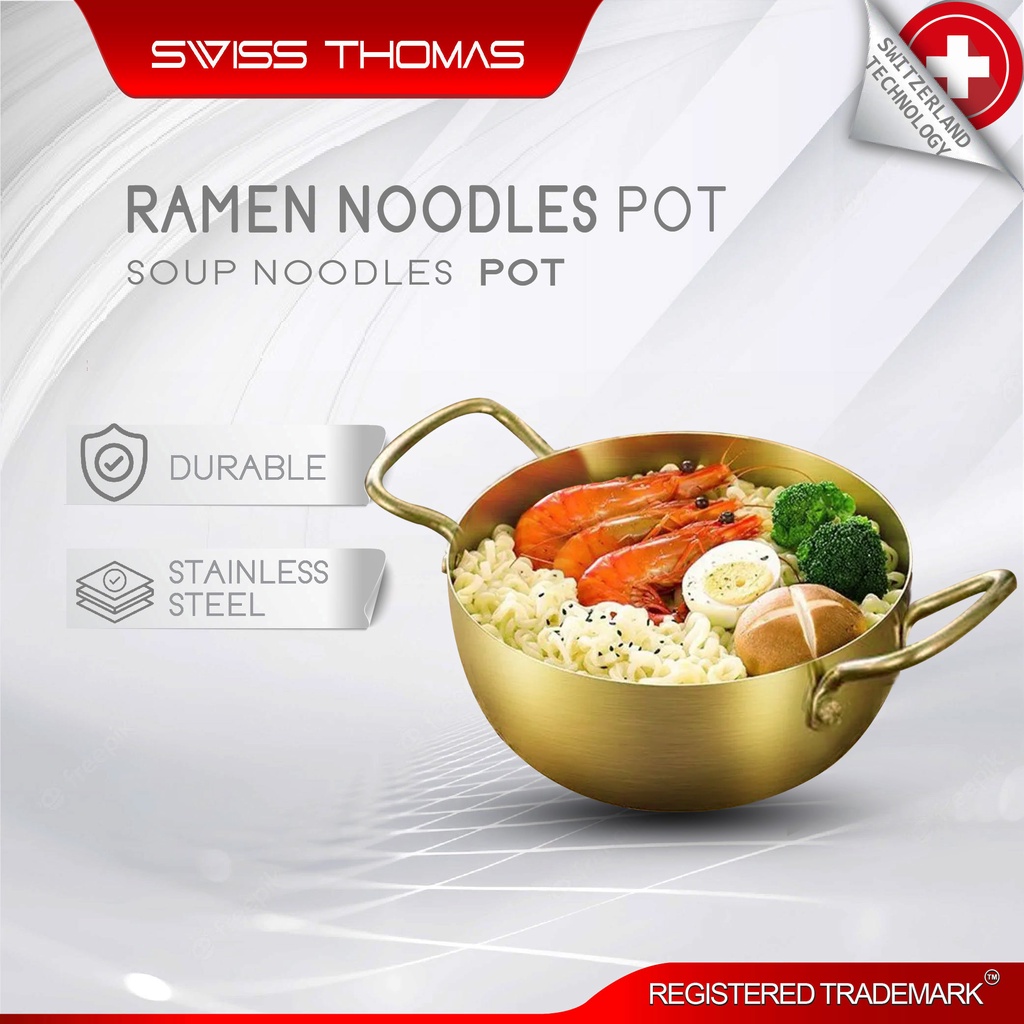 Korean Ramen Noodles Pot With Lid Stainless Steel Soup Pot Noodles Egg ...