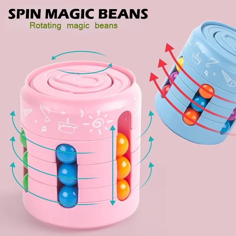 Spin Magic Beans Lazy Summer Educational Toys Magic Bean Container Cube ...