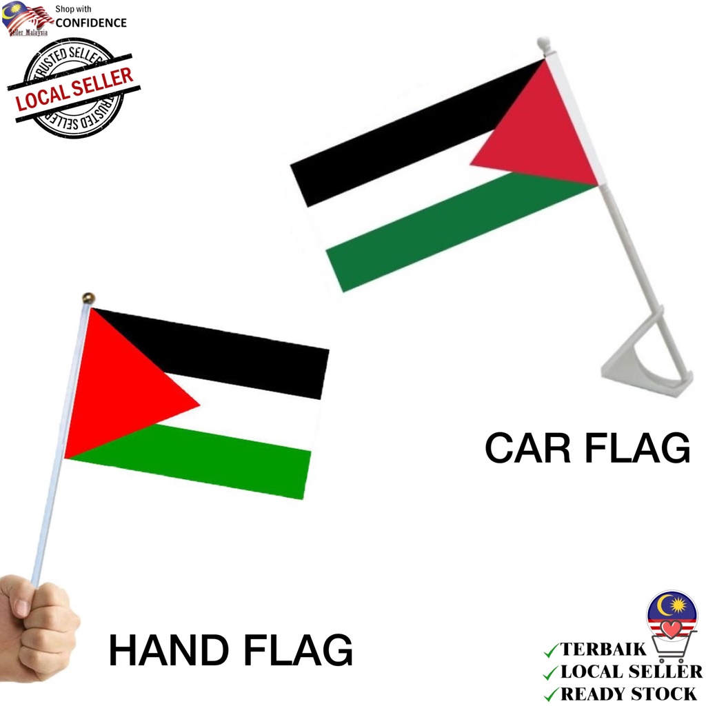🇲🇾 READY STOCK BENDERA KERETA BENDERA TANGAN PALESTINE GAZA NATIONAL ...