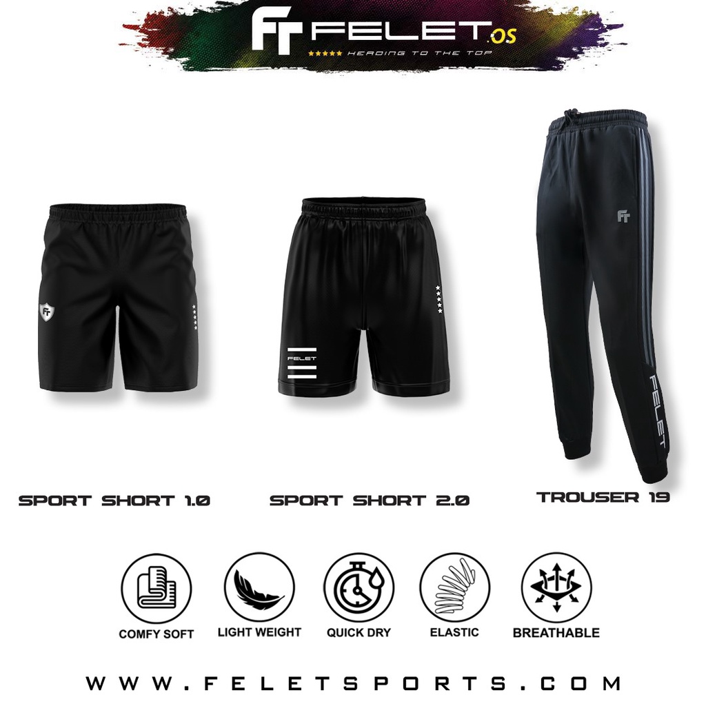 FELET TROUSER 1SPORT SHORT 1.0/2.0 Badminton Pants Short Pants Sports ...