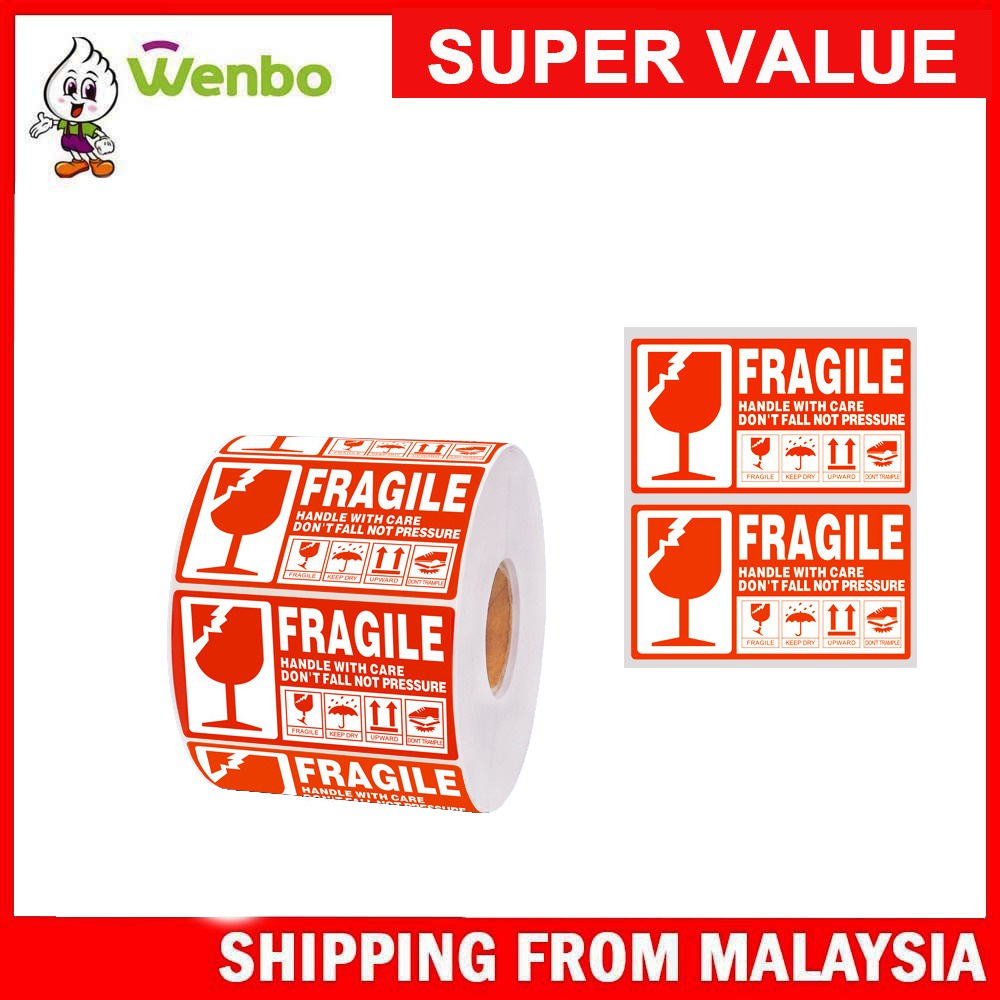 Wenbo [1000pcs] Fragile Sticker Rolls Fragile Label Warning Label Ready ...