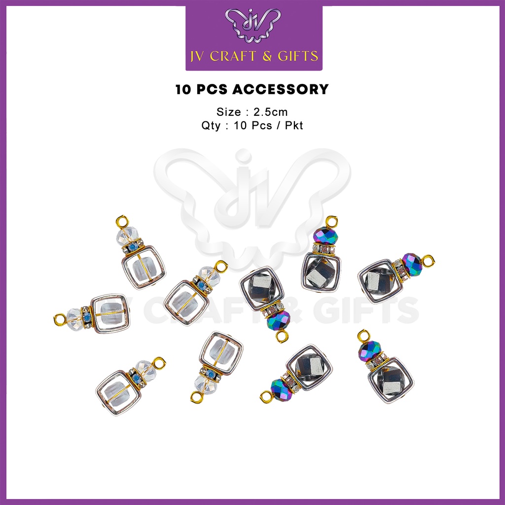 10pcs Manik Baju Tudung | Crystal Hijab Pendant Bangle Necklace Charms ...