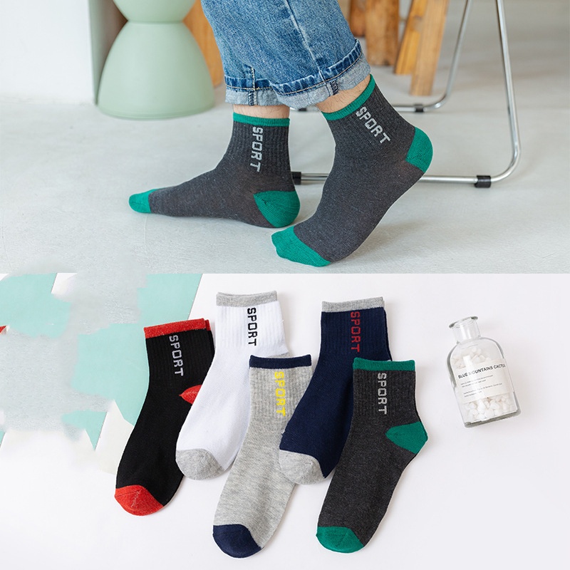 Men Casual Daily Mid-Tube Socks Printed Shield Pattern Socks | Shopee Malaysia