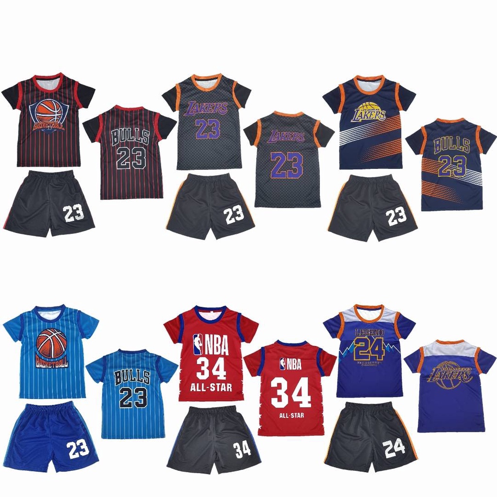 Kids Basketball NBA Team Jersey Set 2 in 1 Full Print | Set Baju Team ...