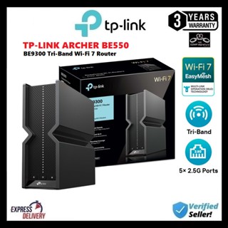 TP-LINK ARCHER BE550 WIFI 7 BE9300 TRI-BAND 5X 2.5G PORTS ROUTER WITH ...
