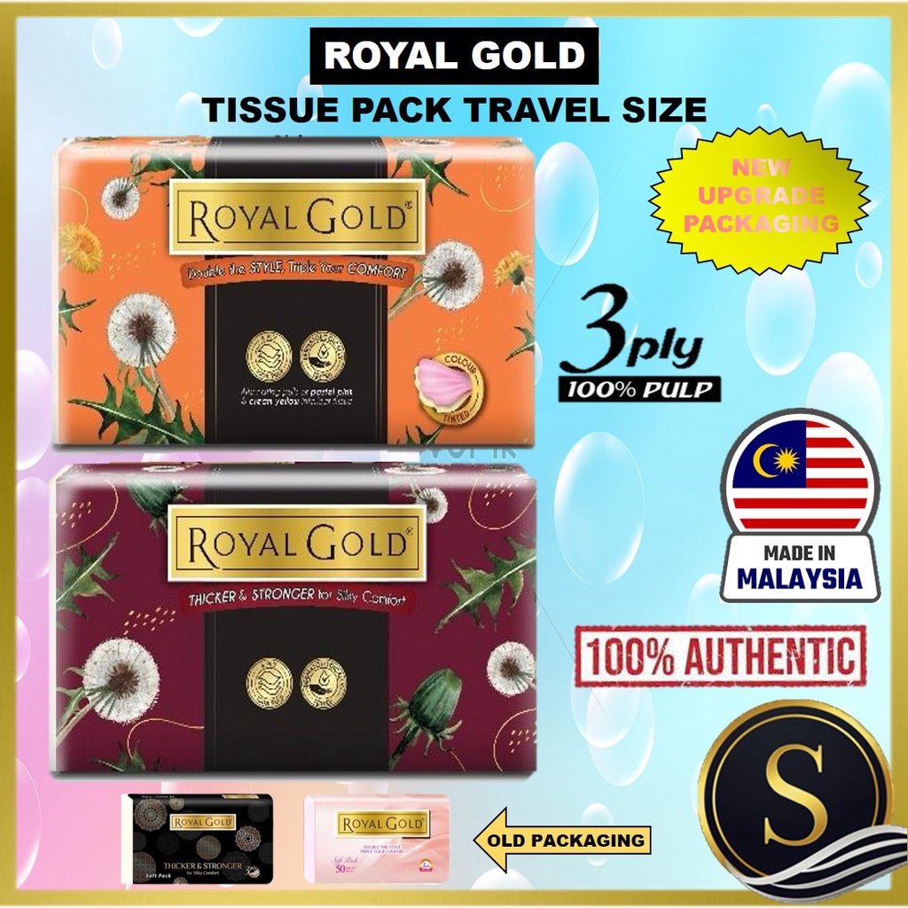 Royal Gold Tissue Luxurious Facial Tissue Soft Pack Tisu Pek Senang ...