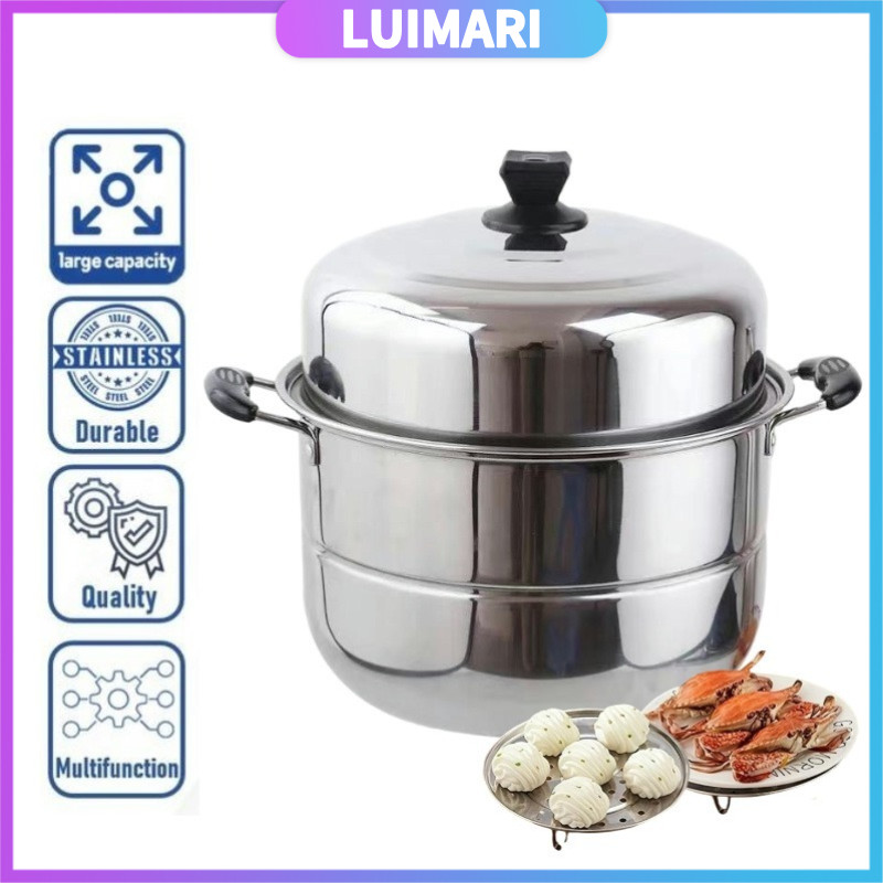 32cm 2 Layer Multipurpose Steam Pot Steamer Stainless Steel Thick ...