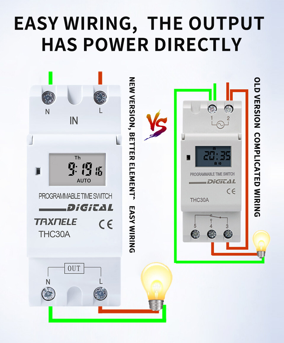 Weekly 7 Days Programmable Digital Timer Switch THC-30A Relay Timer ...