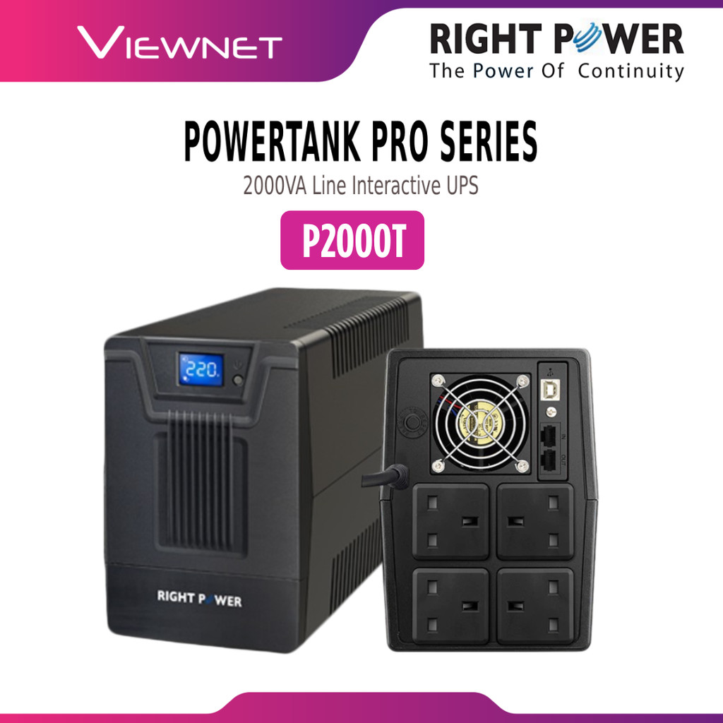 RIGHT POWER 2000VA UPS (POWERTANK PRO P2000T) AVR AVS AUTOMATIC VOLTAGE ...