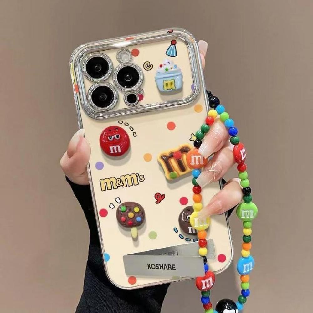 Cute M&M Electropating Phone Case for iPhone 11 16 15 14 13 12 Pro Xs ...