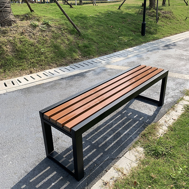 Park Chairs Outdoor Bench Courtyard Anticorrosion Wood Outdoor Long ...