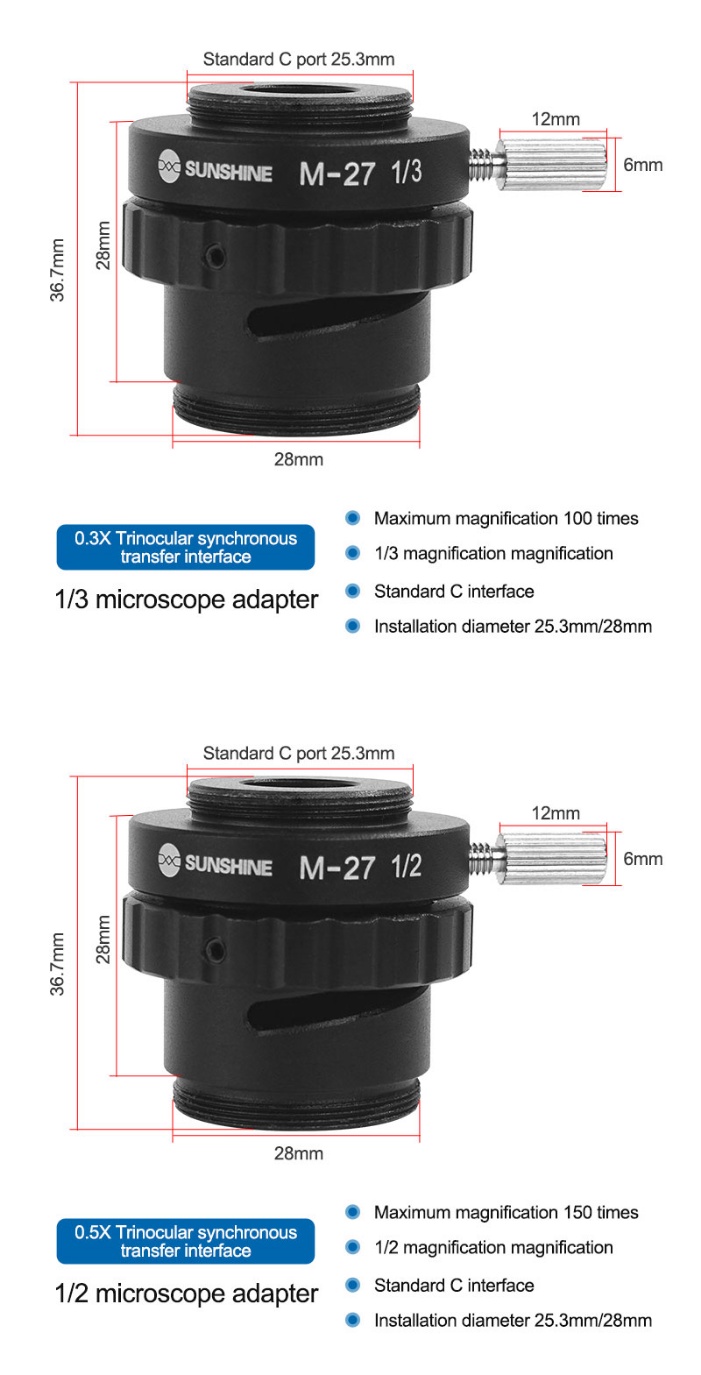 RELIFE 0.5X 0.35X Adapter Lens Focus Adjustable Camera Installation C ...